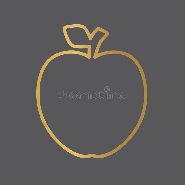 Golden apple icon stock vector. Illustration of food - 162945276