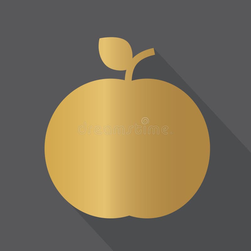 Golden apple icon stock vector. Illustration of shine - 162945413