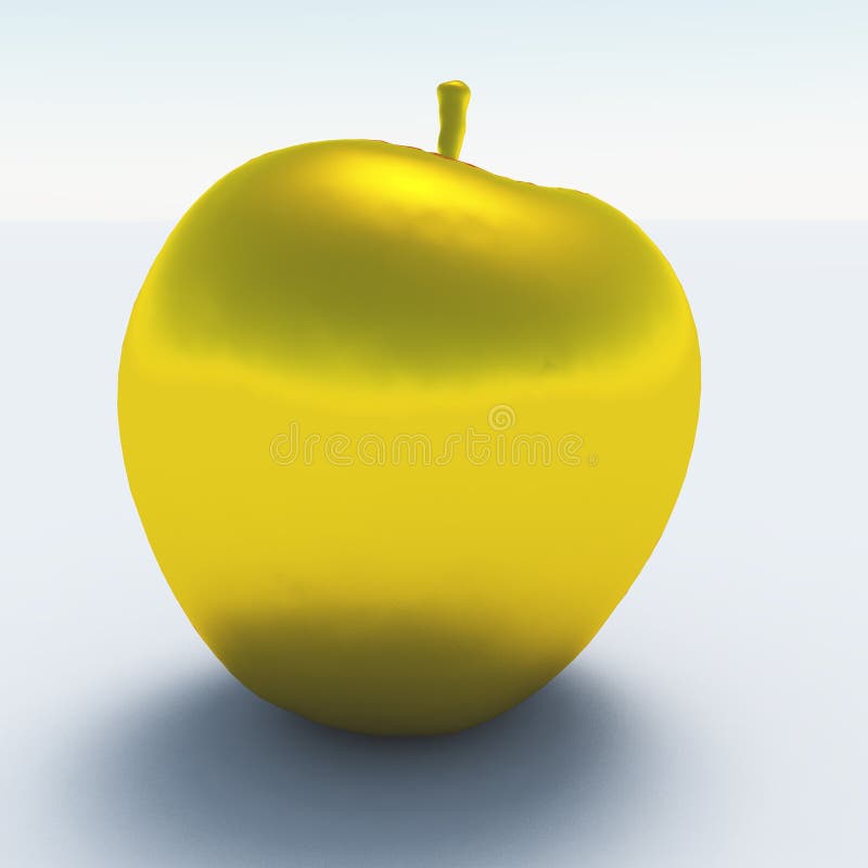 Golden Apple stock illustration. Illustration of bright - 125758714