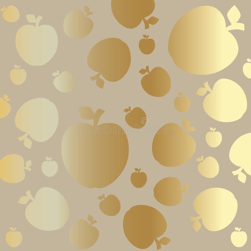 Golden apple pattern stock vector. Illustration of vector - 162945764