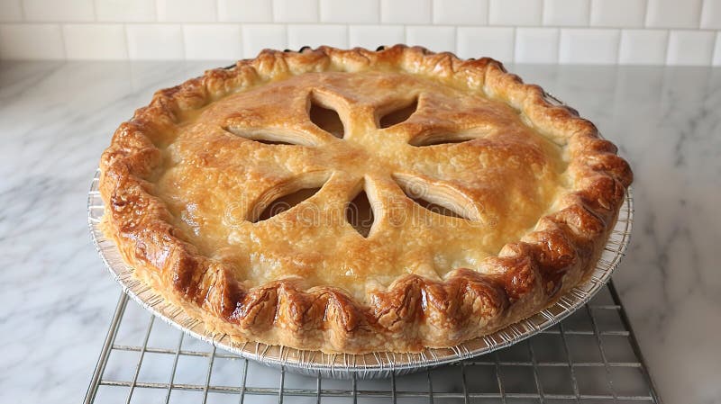 Golden Apple Pie Cooling Kitchen Counter Stock Photos - Free & Royalty ...