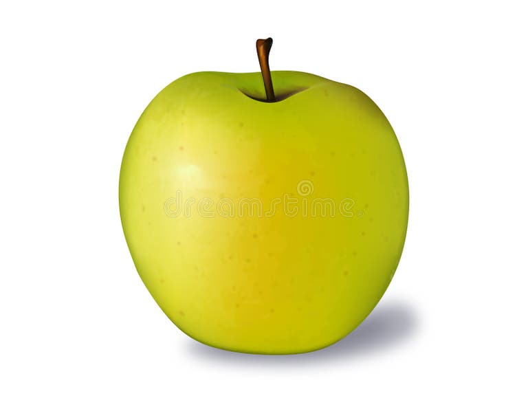 Golden Apple Vector Illustration Stock Illustration - Illustration of ...
