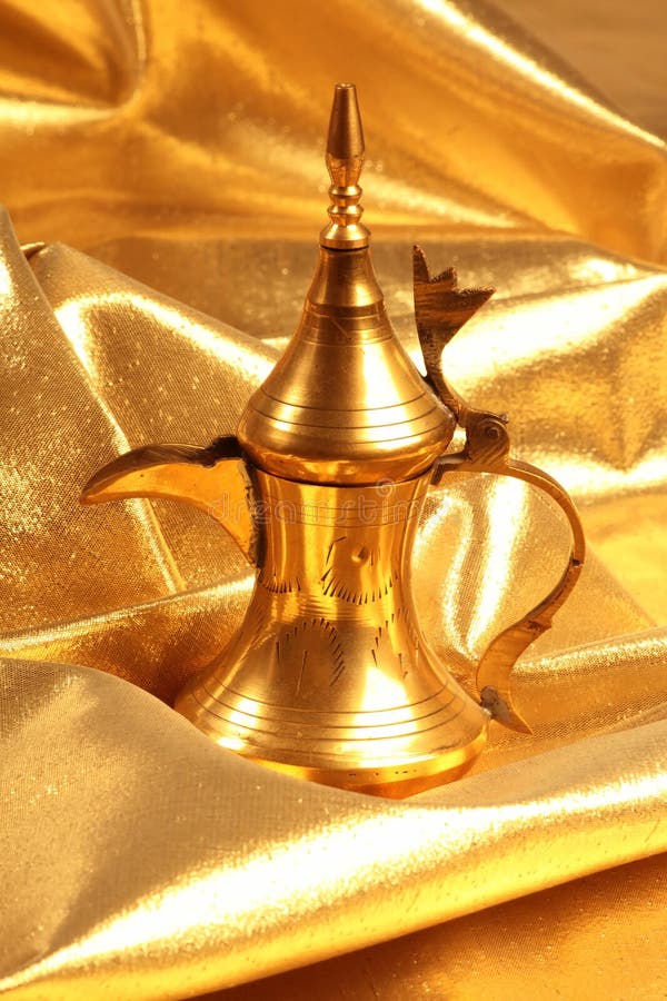 Arabic coffee pot stock image. Image of brass, golden - 8231561