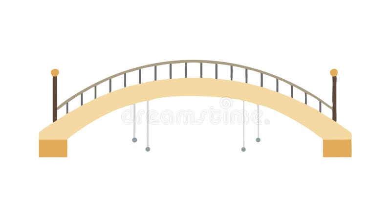 Golden Arch Bridge Icon, Elegant Connection Structure, Vector Design ...