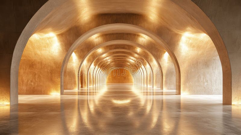 Golden Arches Hallway Interior Design Architecture Stock Illustration ...