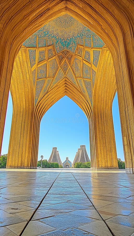 Golden Arches and Tilework Modern Architectural Monument in Tehran ...