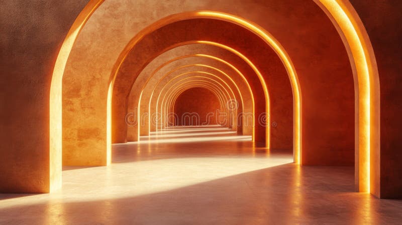 Golden Archway Corridor: a Modern Architectural Design Stock ...
