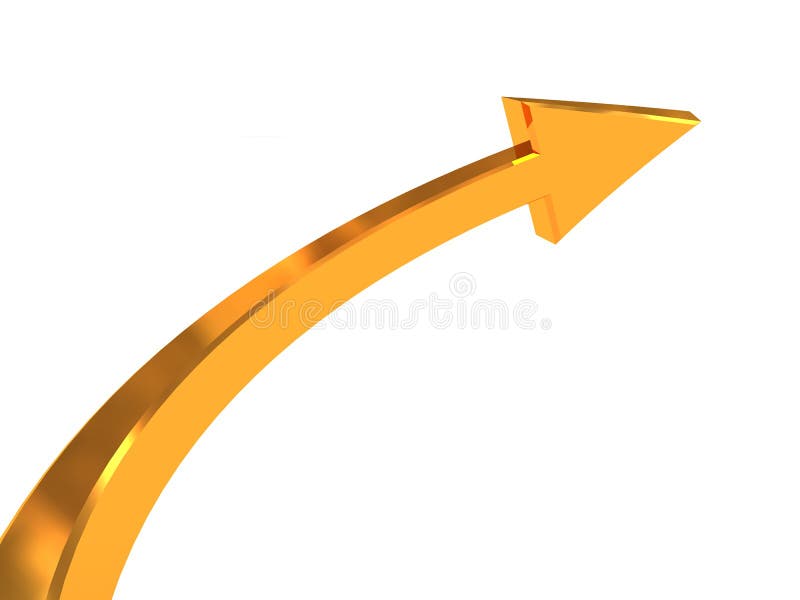 Golden arrow stock illustration. Illustration of isolated - 8889925