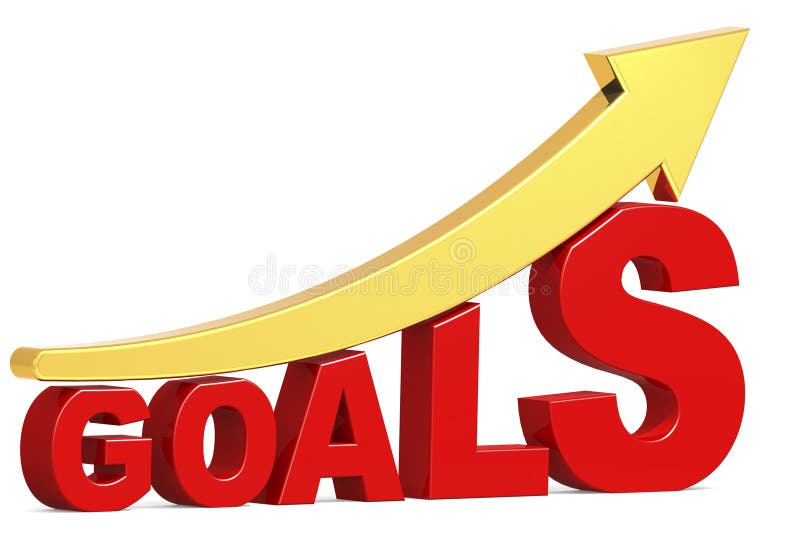 Golden Arrow with Goals Word Stock Illustration - Illustration of ...