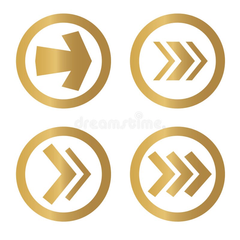 Golden arrow icon stock vector. Illustration of gold - 162055275