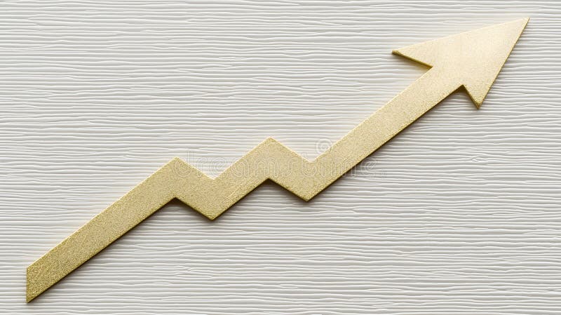 Golden Arrow Symbolizing Growth and Progress Stock Illustration ...