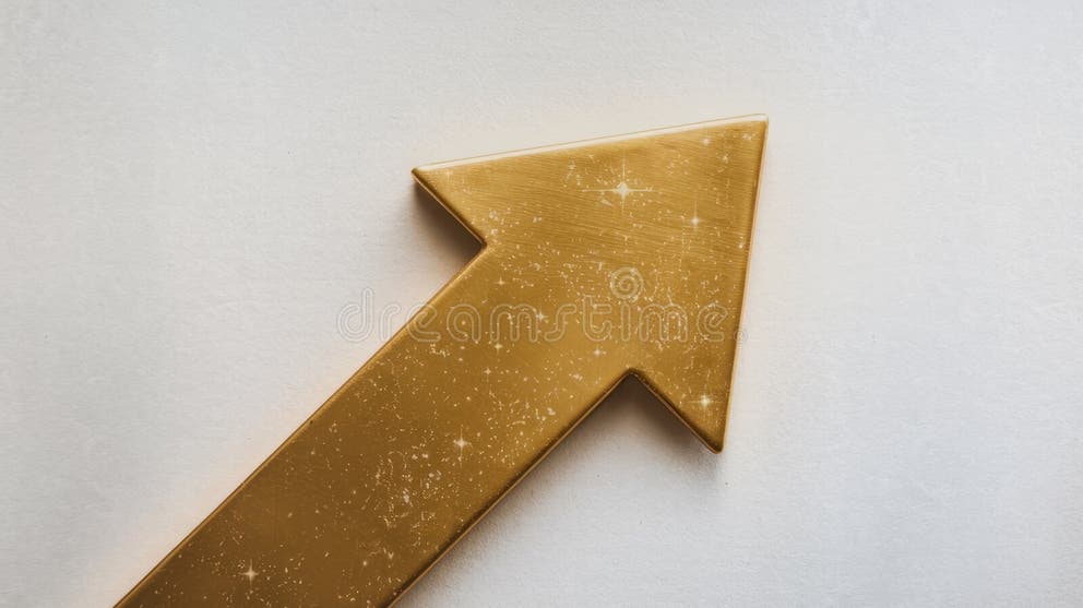 A Golden Arrow Symbolizing Growth and Progress on a Light Background ...