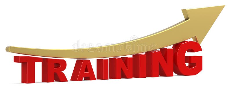 Golden Arrow with Training Word Stock Illustration - Illustration of ...