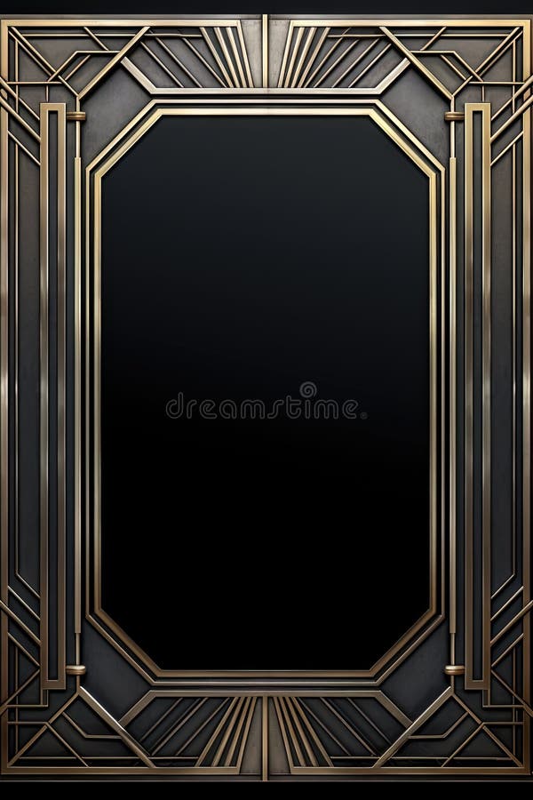 Golden Art Deco Frame with Ornament. Retro Golden Art Deco or Art ... Golden Art Deco Frame with Ornament. Retro Golden Art Deco or Art ...