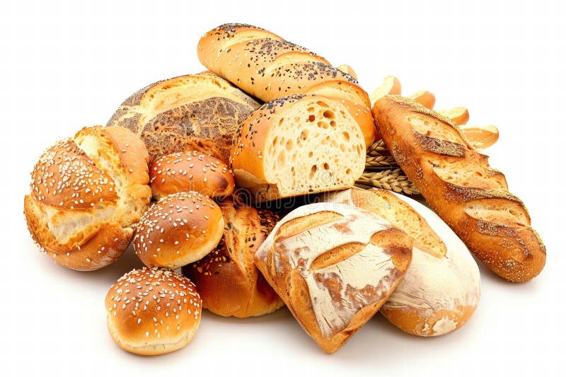 Golden Artisan Bread Loaf on White Background for Culinary Projects ...