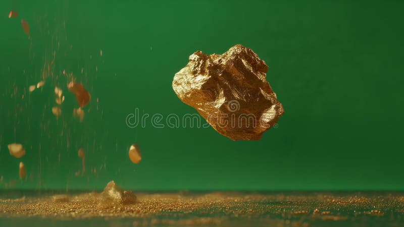Golden Asteroid Exploding on Green Screen Stock Footage - Video of ...