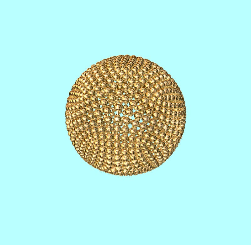 Golden Atom-Ball stock illustration. Illustration of metal - 6467555