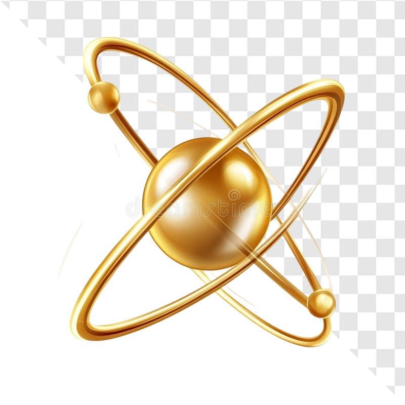 Golden Atom Swirling in Elegant Motion a Luxurious Design Stock Image ...