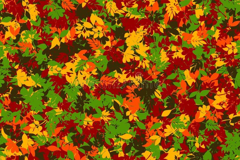 Golden Autumn Colors Repeatable Leaves Camouflage Pattern Stock Vector ...