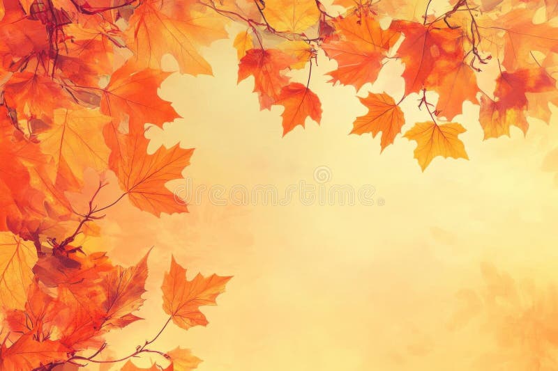 Golden Autumn Leaves Border - a Beautiful Fall Background Stock Photo ...
