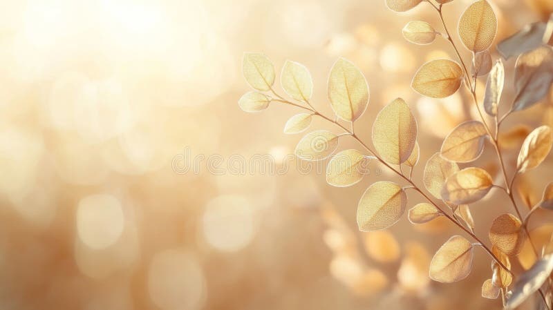 Golden Autumn Leaves Sunlight Background Stock Illustration ...