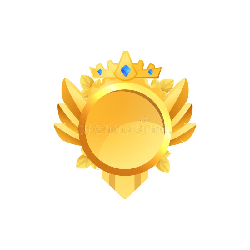 Award Level Up Golden Medal Icons Set of Realistic Vector Illustration ...
