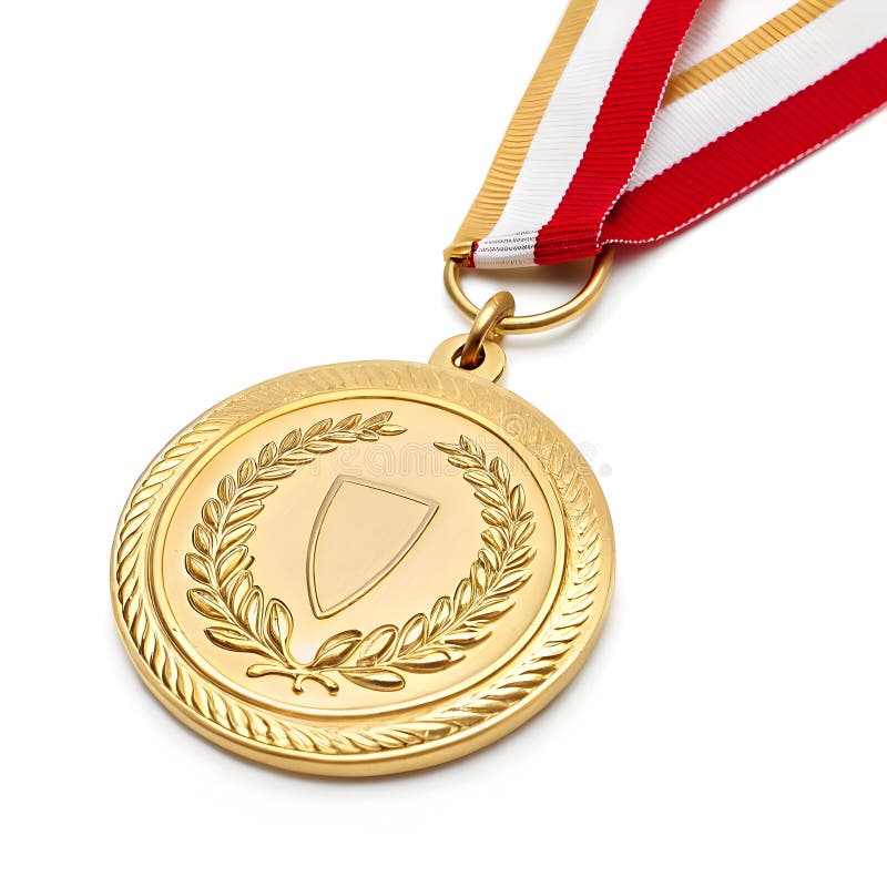 Golden Award Medallion Isolated on White Stock Illustration ...