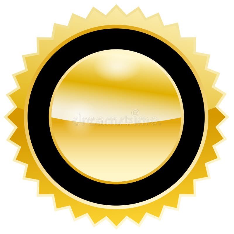 Golden Award Sticker, Empty, Vector Illustration Stock Vector ...