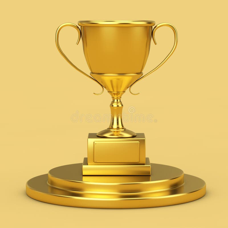 Golden Award Trophy Baby`s Dummy Pacifier. 3d Rendering Stock ...