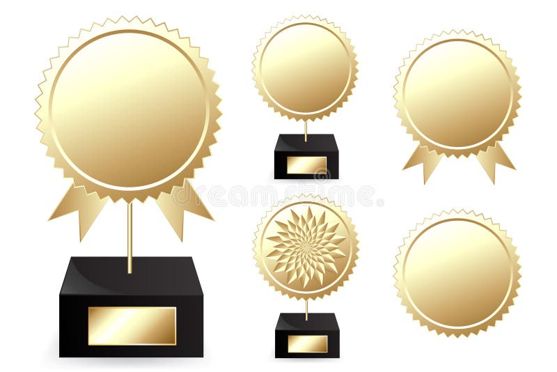 Golden Awards stock vector. Illustration of star, incentive - 195607552