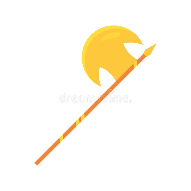 Golden axe illustration stock vector. Illustration of handle - 299006826