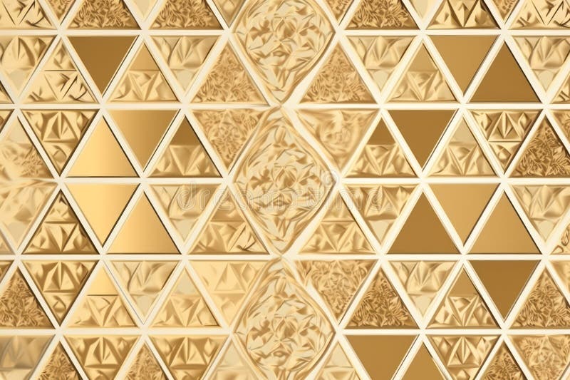 Golden Background. Abstract Triangular Golden Texture Stock ...