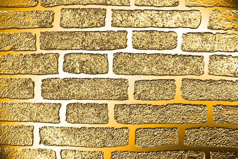 Golden Background Based on the Image of a Brick Wall Tinted in Gold ...
