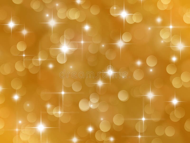 Golden Background with Boke Effect and Stars Stock Illustration ...