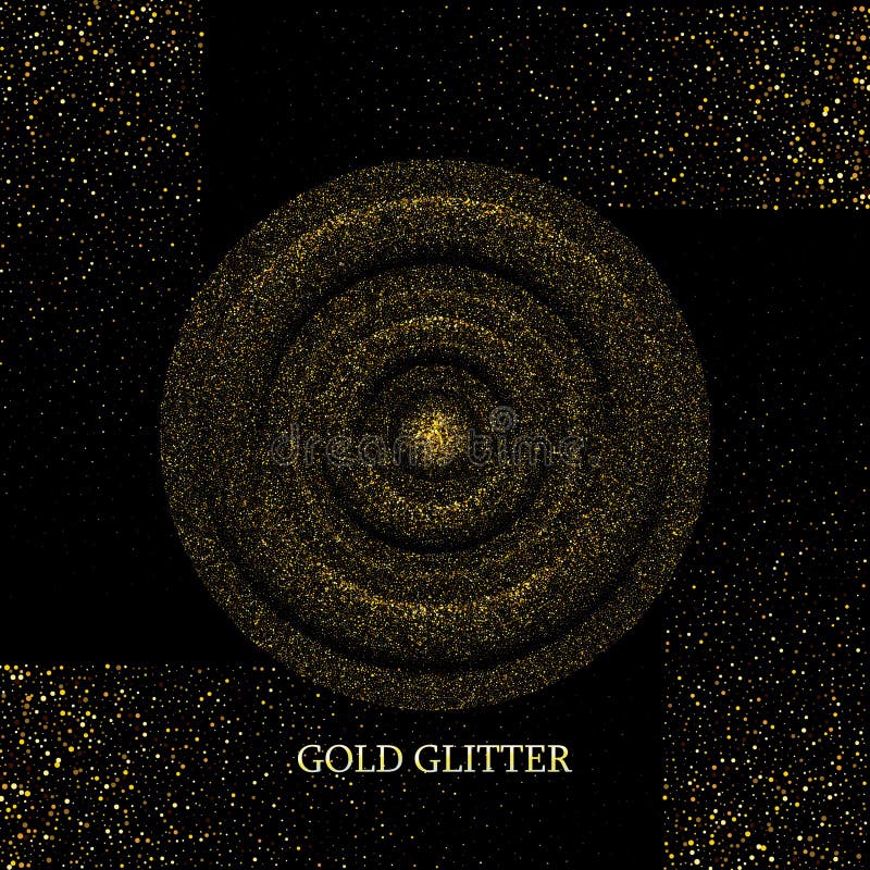Golden Background Design, Fine Dust of Golden Particles on a Black ...