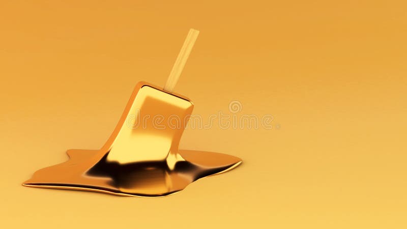 On a Golden Background, Half-melted Gold Popsicle Sticks. ,images Made ...