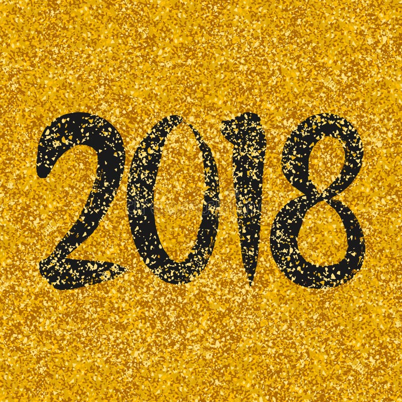 2018 Vector Sign with Golden Dust on Black Background Stock Vector ...