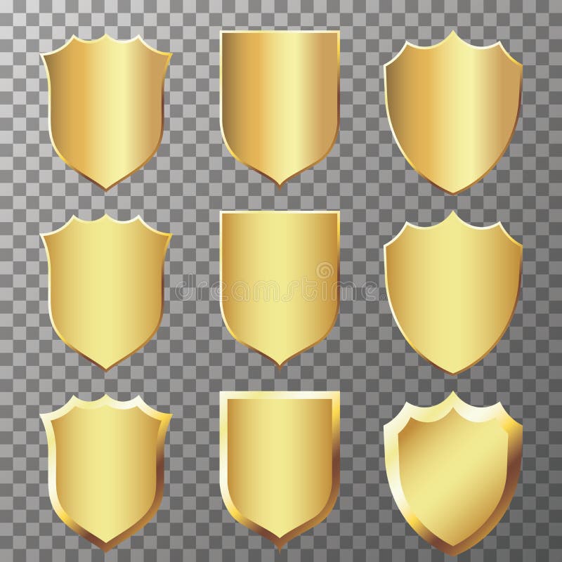 Golden badges empty stock illustration. Illustration of achievement ...