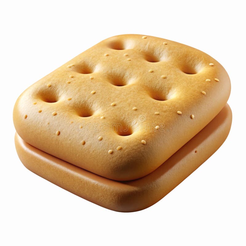 Golden Baked Square Sandwich Biscuit with Textured Surface and ...