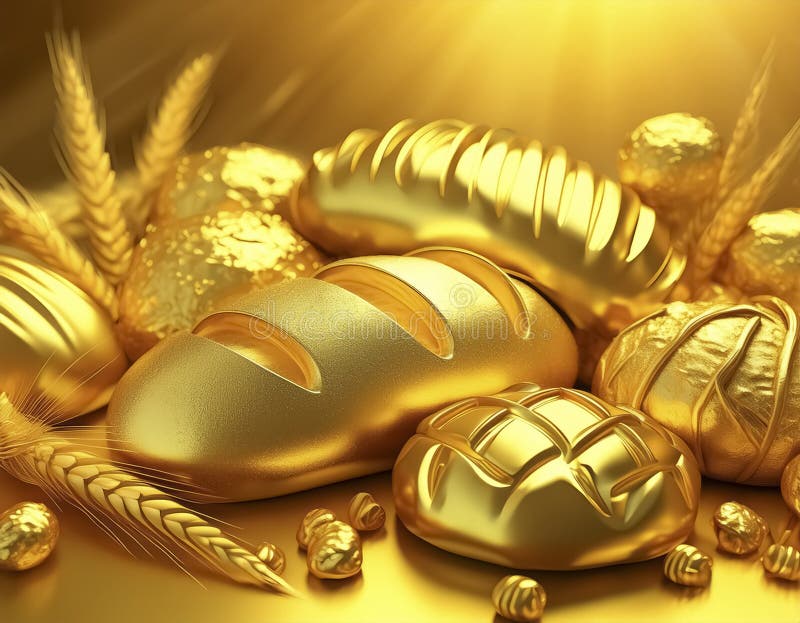 Golden bakery products stock illustration. Illustration of loaf - 320136572