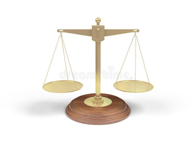 Golden Balance Isolated on White Stock Illustration - Illustration of ...