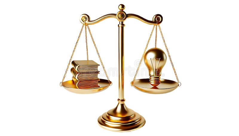 Golden Balance Scale Symbolizing Harmony between Knowledge and ...