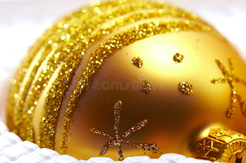 Golden ball stock photo. Image of decoration, green, decorated - 1372808