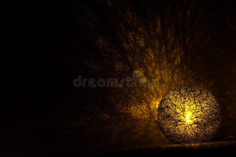 Golden Ball Light of Christmas Stock Image - Image of environment ...
