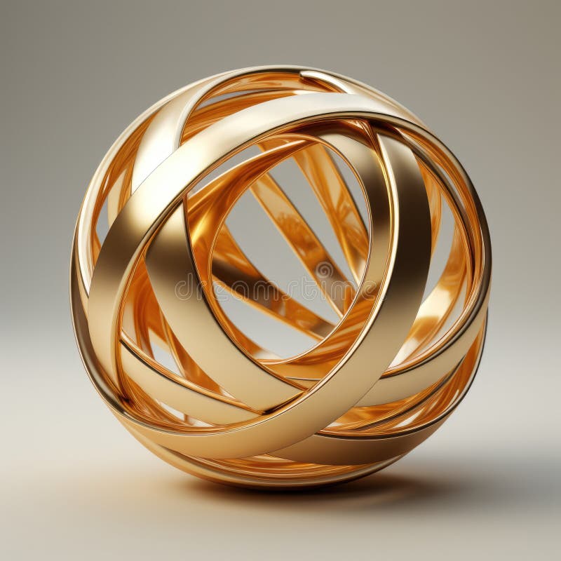 A Golden Ball of Metal on a White Surface. Stock Illustration ...