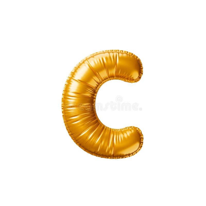 Golden Balloon Letter C. 3d Render Illustration Stock Illustration ...