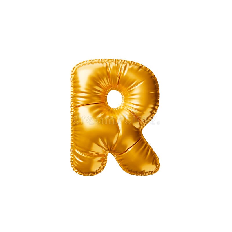 Golden Balloon Letter R. 3d Render Illustration Stock Illustration ...