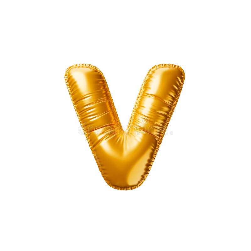 Golden Balloon Letter V. 3d Render Illustration Stock Illustration ... Golden Balloon Letter V. 3d Render Illustration Stock Illustration ...
