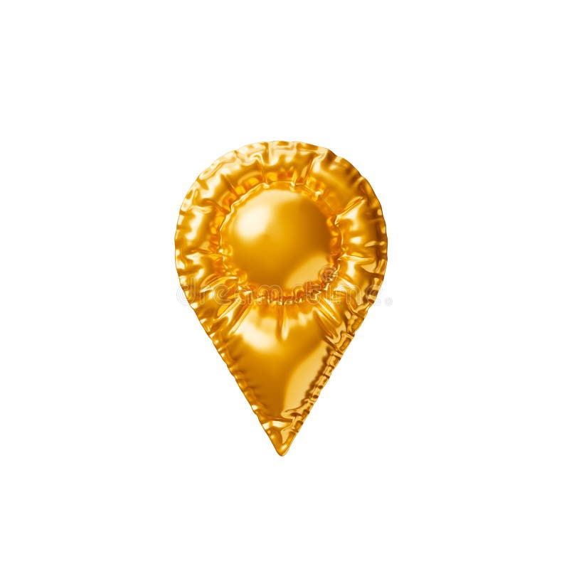 Golden Balloon Map Point. 3d Render Illustration Stock Illustration ...