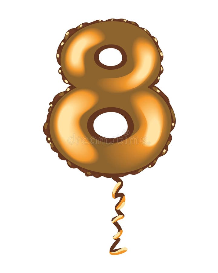 Golden Balloon Number Eight Stock Vector - Illustration of eight ...